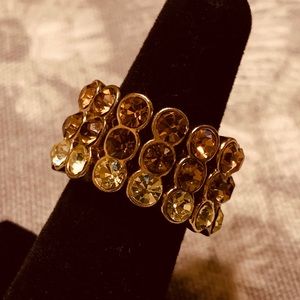 Jewelry | 3 Row Elastic Stone Ring Ombr Look In Beige Tone | Poshmark